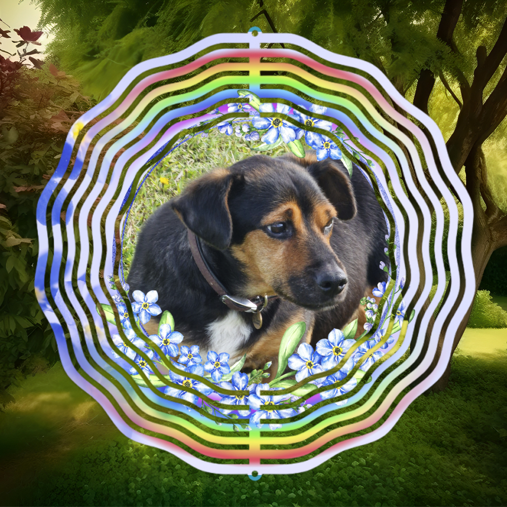 Custom Pet Photo 8" Wind Spinner - Sales 4 Tails